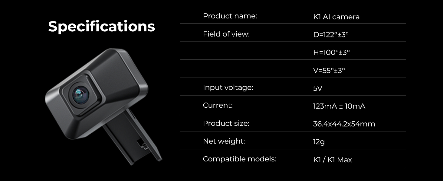 Amazon.com: Creality K1 AI Camera for K1/K1 Max 3D Printer, Clear Image Quality, AI Detection ...