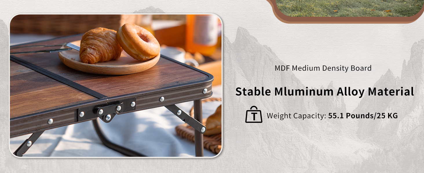 Amazon.com : Naturehike Folding Camping Table, Portable Tables with Adjustable Legs, 35.4×23.6× ...