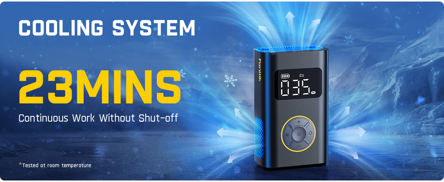 Fanttik X9 Pro Portable Tire Inflator for Motorcycle, 27s Fast Inflate ...