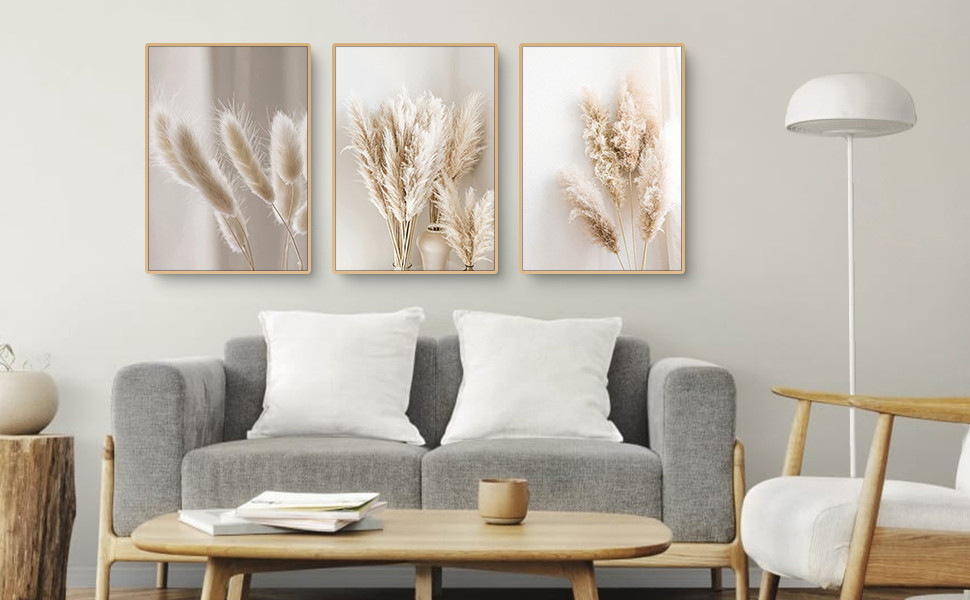 Amazon.de: Trayosin 3er Premium Poster Set, Schilf Natur Leinwandbilder, Moderne Wandbilder ...