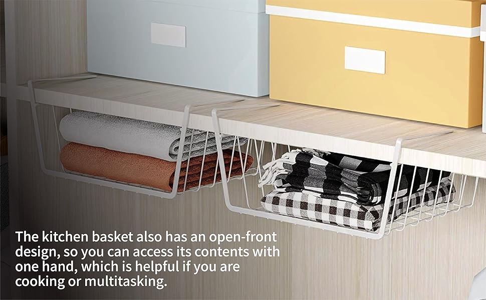 MARKQ Hanging Under Shelf Storage Basket, Large Wire Basket Space ...