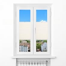 Concept Blinds Custom Pleated Blind with Drilling – Premium Collection 18 Fabric Colours – Width ...