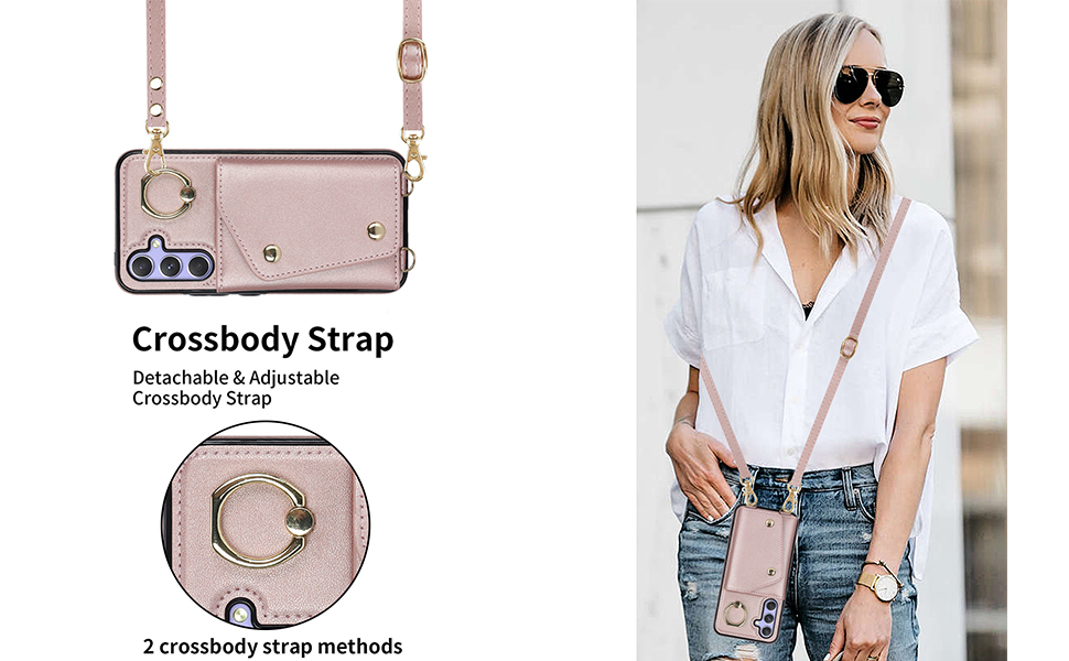 Amazon.com: UEEBAI Crossbody Wallet Case for Samsung Galaxy A54 5G, Card Slot Phone Case with ...