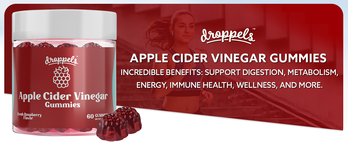 Amazon.com: Droppels Apple Cider Vinegar Gummies 1000mg with Beet Root & Pomegranate | Non-GMO ...