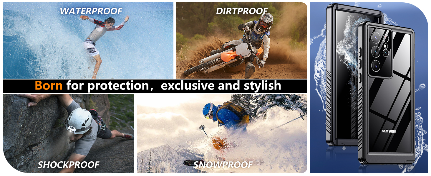 Amazon.com: Temdan for Samsung Galaxy S22 Ultra Case,Waterproof Built-in Lens & Screen Protector ...