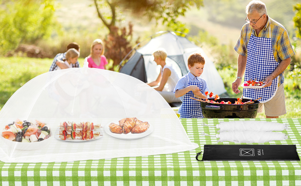 Amazon.com: Lauon Extra Large Food Cover, 3 Jumbo (40"X23.7"), White Mesh Plate Serving Tents ...