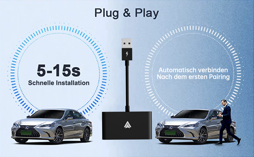 Android Auto Wireless Adapter, A2A Dongle, für Autos und Stereoanlagen ...