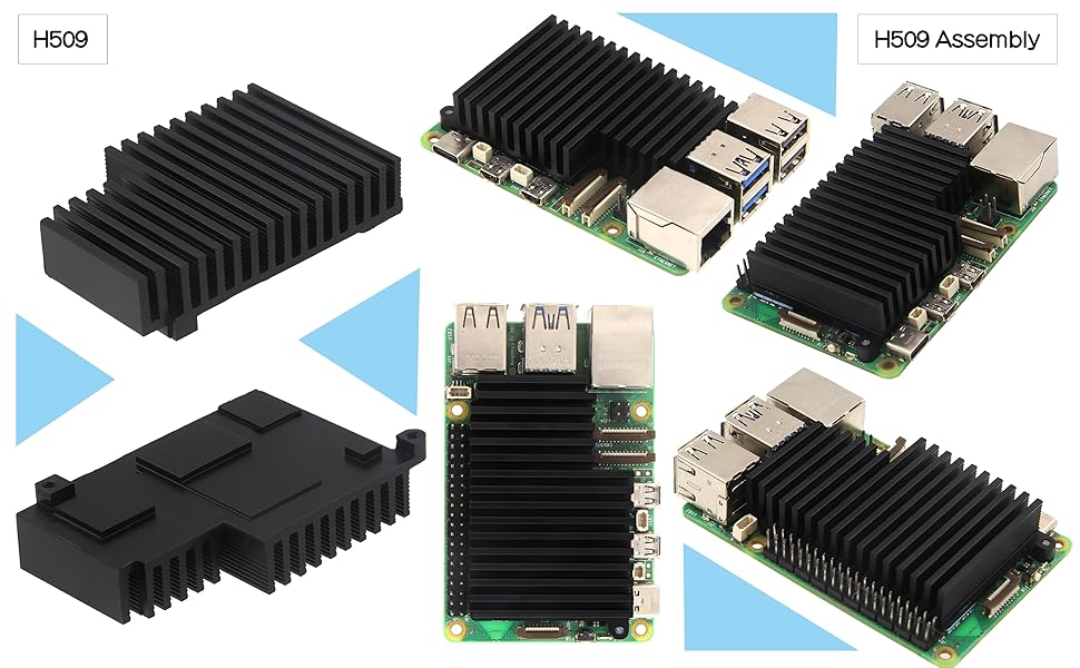 Geekworm Cooler for Raspberry Pi 5, Aluminum Passive Heatsink (H509) : Amazon.co.uk: Business ...