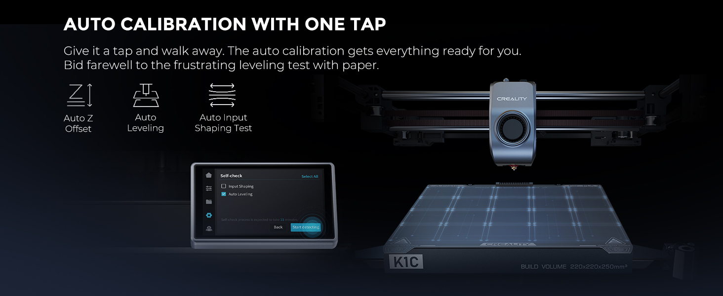 Creality K1C 3D-Drucker 600mm/s Druckgeschwindigkeit Ganzmetall-Direktextruder AI-Kamera Schnell ...