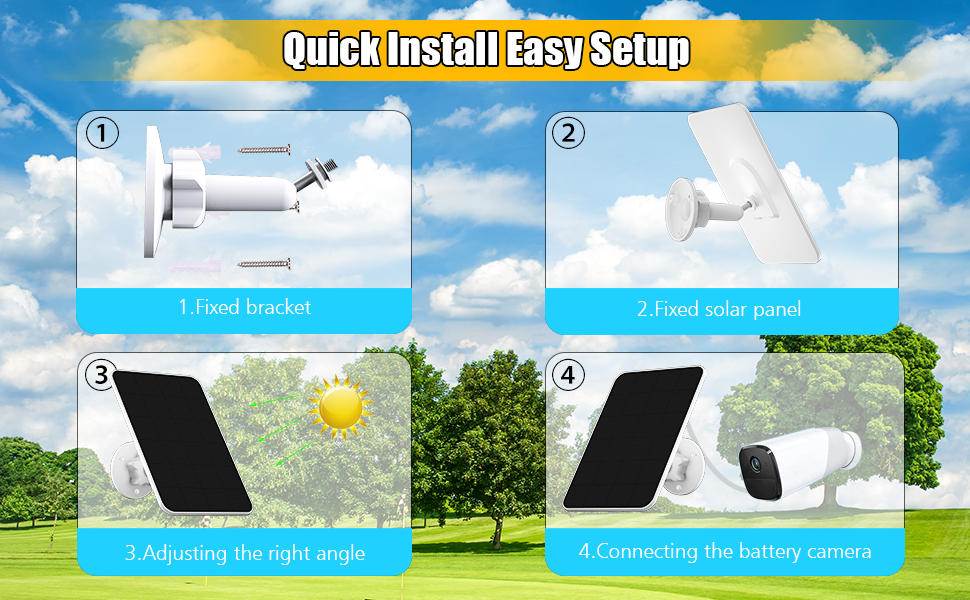 Rhorawill Solar Panel for eufy Camera, Security Camera, 5V 4W ...