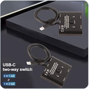 Amazon.com: USB C Switch, Bi Directional USB C Switcher 2 in 1 Out, 1 ...