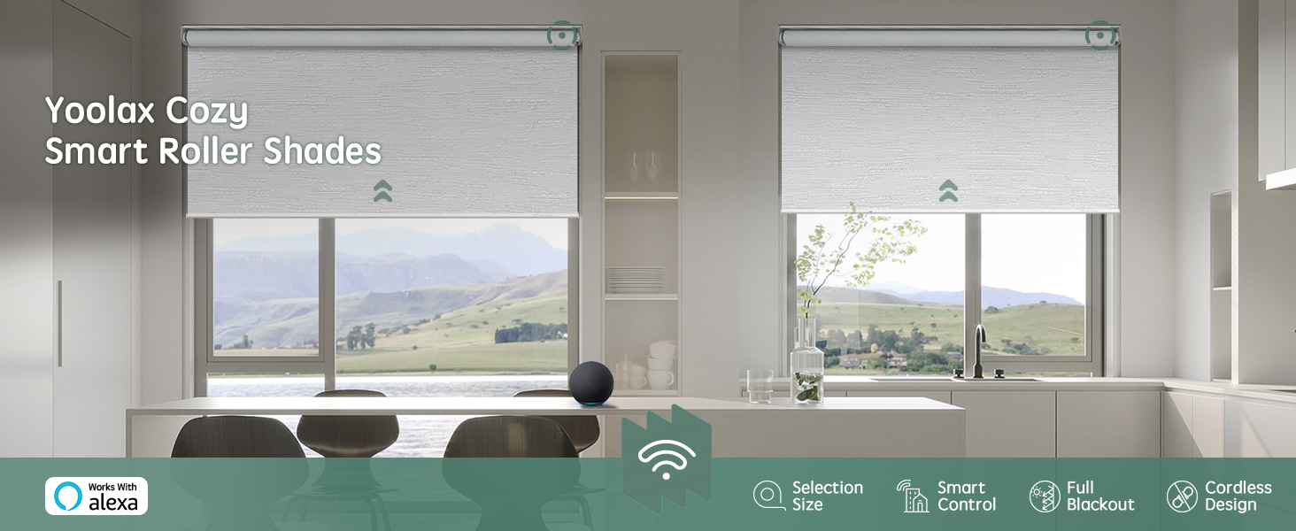 Amazon.com: Yoolax Motorized Blinds with Remote, Blackout Smart Blinds for Windows Motorized ...