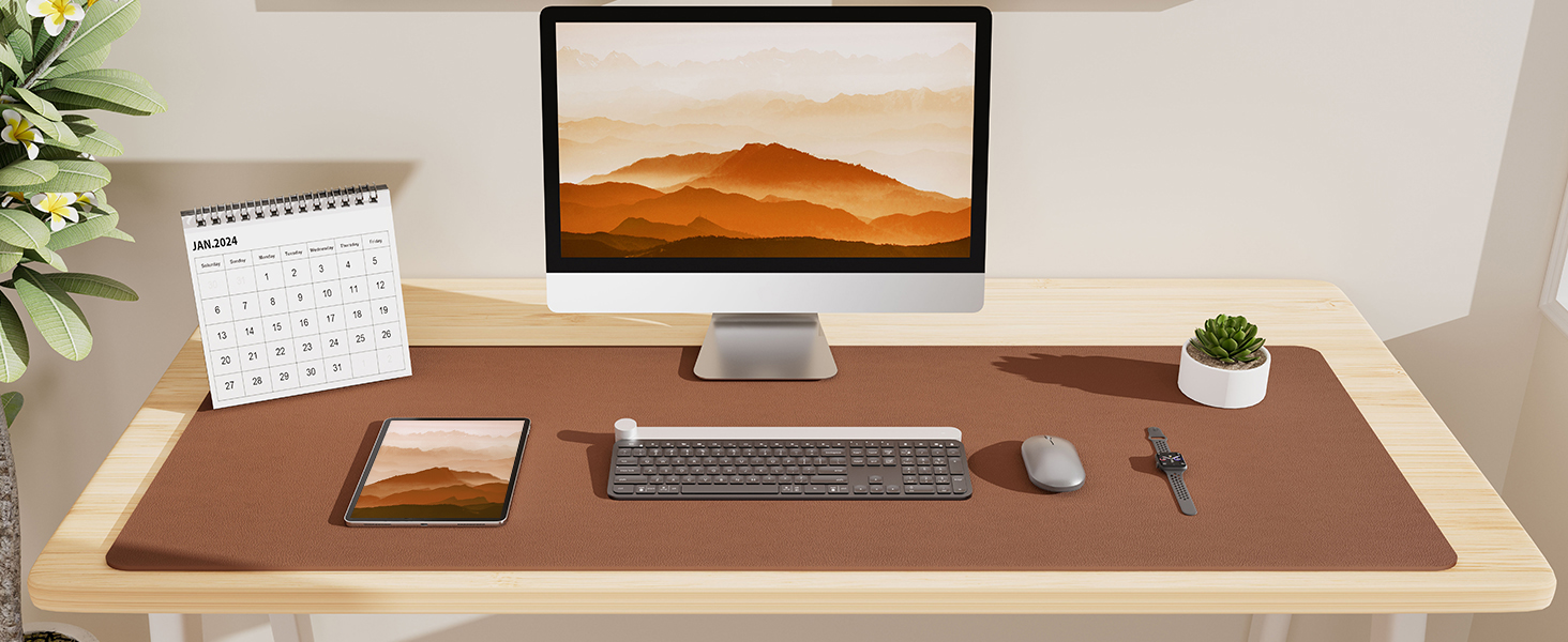 Amazon.com : Aothia Leather Desk Pad Protector - Large Mouse Pad ...