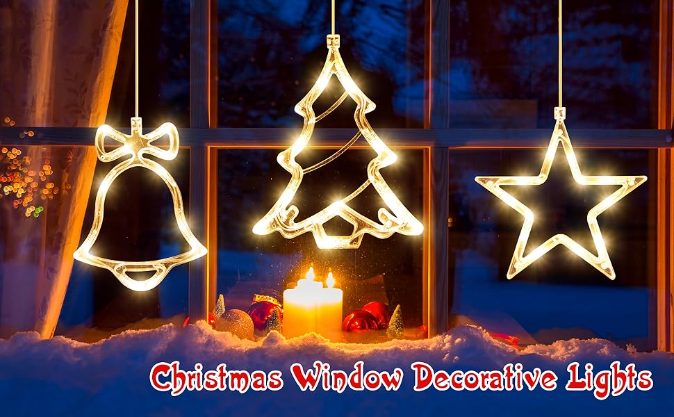 Amazon.com: LYUBASA Timer 3Pcs Christmas Window Lights Decorations ...