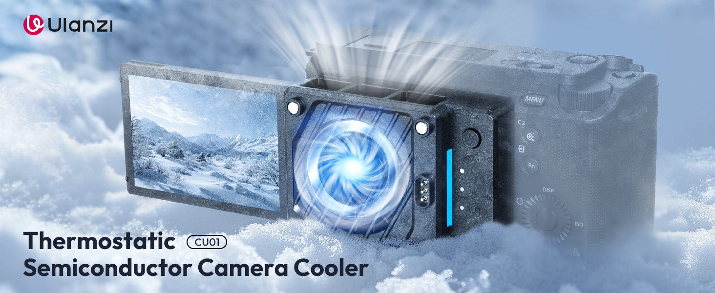 ULANZI Kit de cooler de câmera CU01 para DSLR e sem espelho, ventilador de resfriamento ...