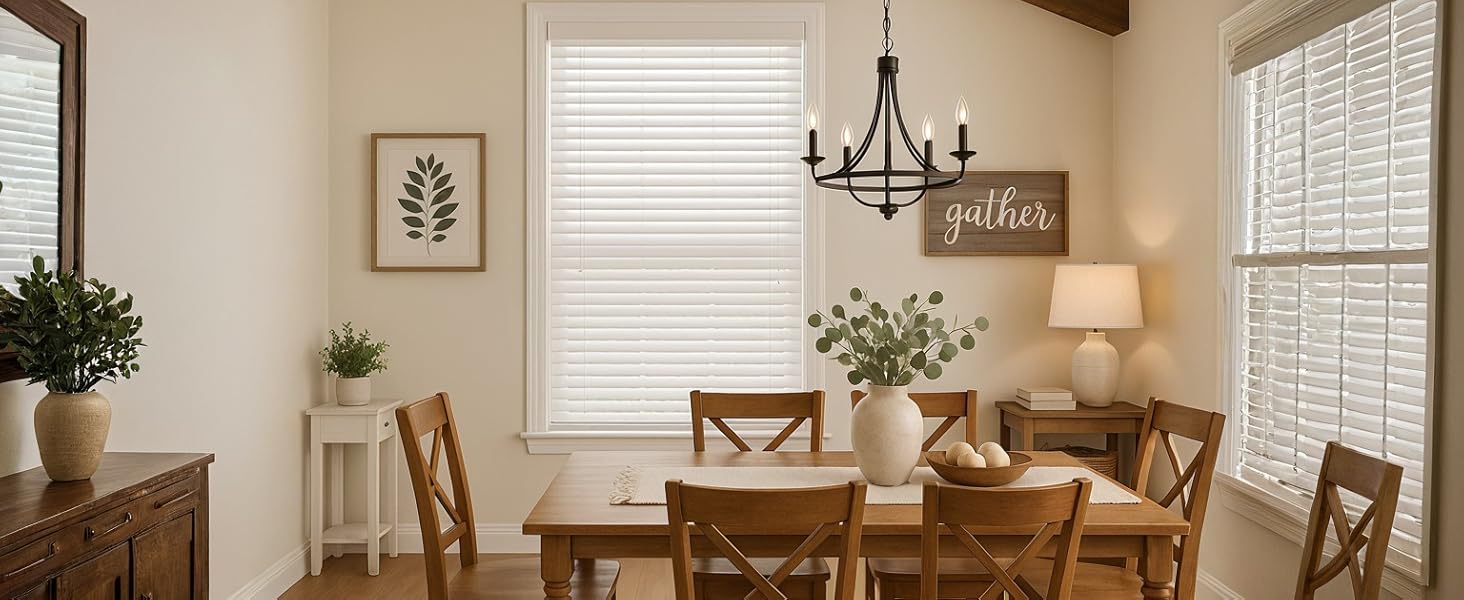 Amazon.com: 2 Inch Faux Wood Blind White Cordless – Blinds & Shades for ...