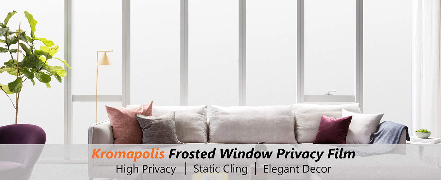 Amazon.com: Kromapolis Window Privacy Film Frosted Glass Window Film, Heat Blocking Privacy Film ...