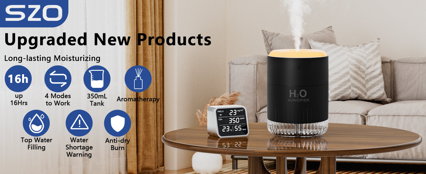 Amazon.com: Colorful Mini Humidifier, USB Rechargeable Humidifier ...