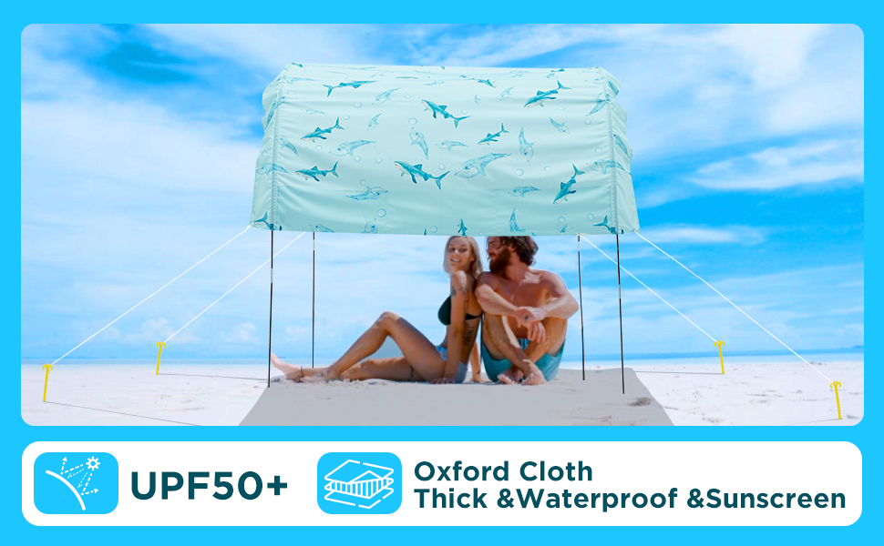 Amazon.com: BondFree Beach Shade Canopy,Sun Shade Beach Tent with UPF 50+ UV Protection,Beach ...