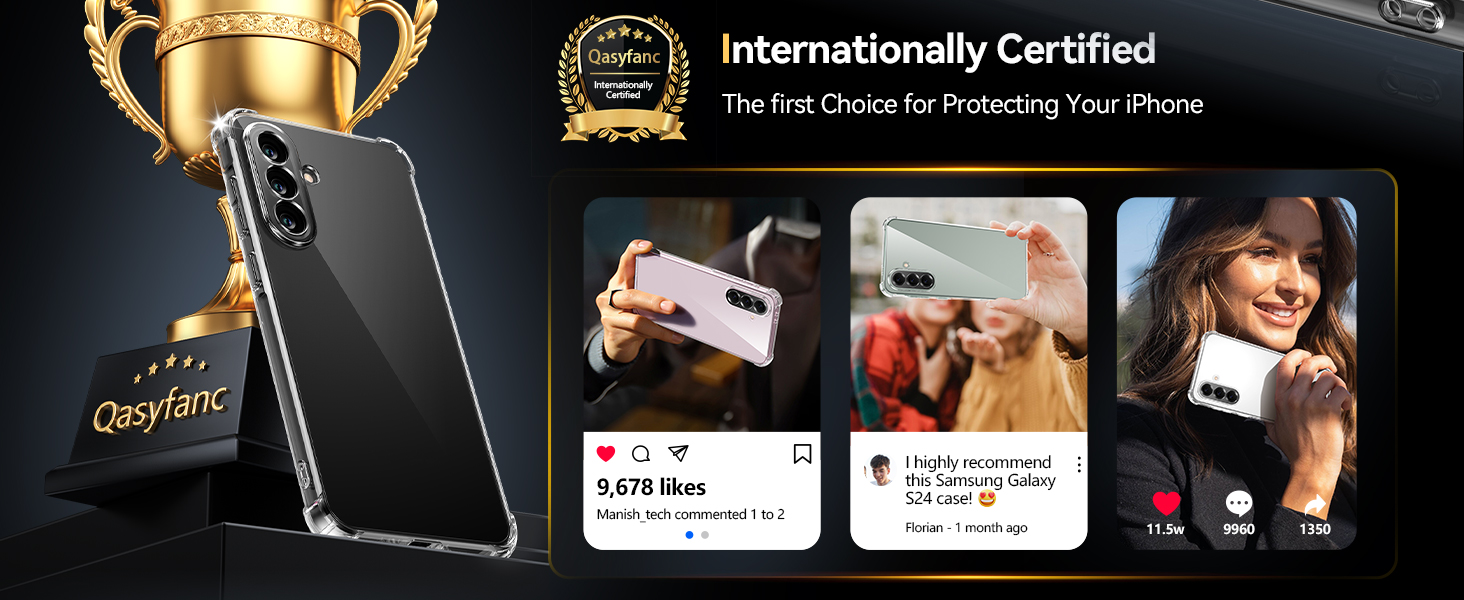 Qasyfanc 3 in 1 Phone Case Compatible with Samsung Galaxy A56 Case and 2 Pack Tempered Glass ...