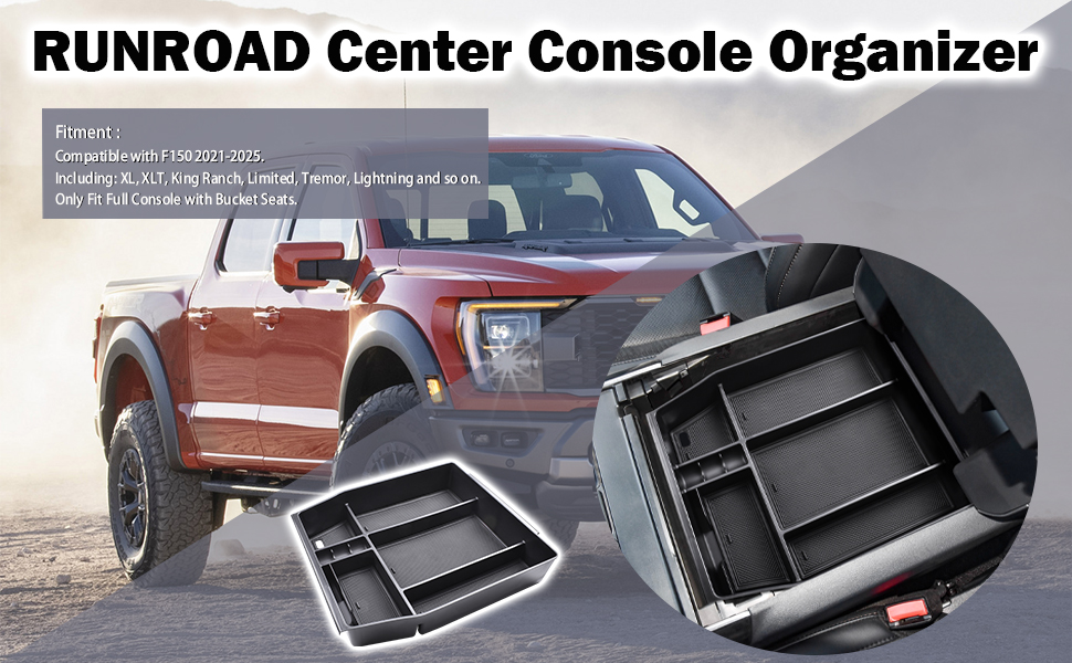 Amazon.com: RUNROAD Center Console Organizer Tray Compatible with 2021 2022 2023 2024 2025 Ford ...