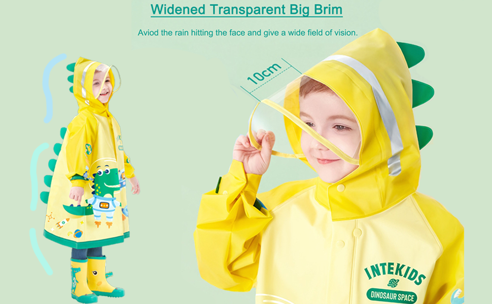 Amazon.com: Toddler Raincoat for Boys Girls Rain Poncho Waterpoof Kids Rain Jacket 3D Cartoon ...