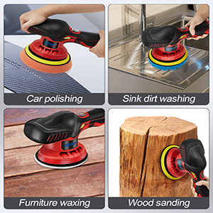 Amazon | ZOTA ポリッシャー 充電式,150mm ポリッシャー コードレス, 2個12v 2.0Ahバッテリー付きおよび急速充電器1台,6段階変速ダブルアクション,電動 磨き ...