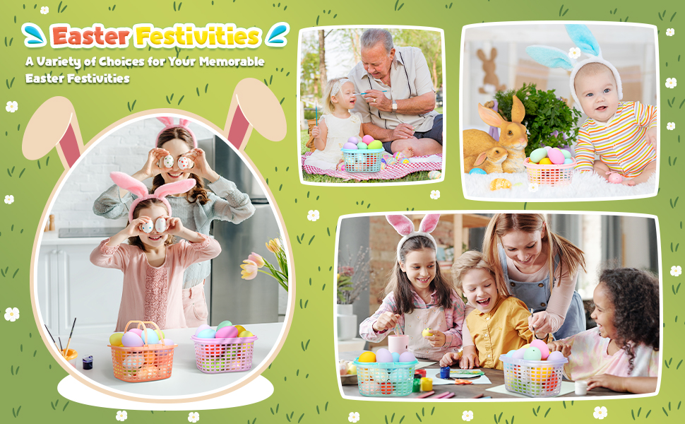 Amazon.com: SiliFine 60 Pcs Plastic Easter Baskets Bulk Small Colorful ...