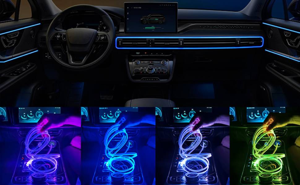 Amazon.com: Yilampu Interior Car Neon Accent LED Strip Lights With Remote Control - 276inch ...