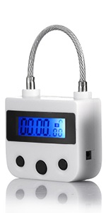 Metal Timer Lock, 99 Hours Max Timing Lock with LCD Display, Multi-Function Electronic Timer ...