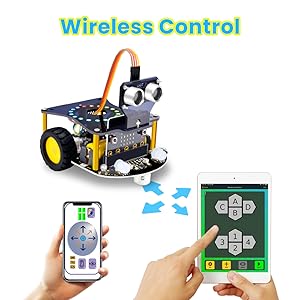 Amazon.com: KEYESTUDIO Microbit Robot Car for Programming Robotics Education Makecode Blocks ...