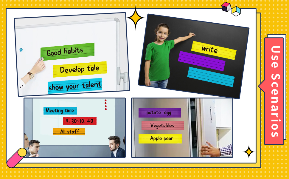 Amazon.com: 24 Pcs 12×3 Inch Magnetic Sentence Strips for Whiteboard ...