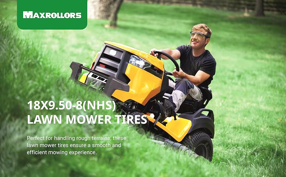 Amazon.com: (2 Pack) MAXROLLORS 18x9.50-8 Lawn Mower Tires, 18x9.5-8 for Garden Tractor Riding ...