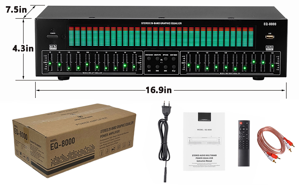 XUCS 31-Band Digital Equalizer, Stereo Graphic EQ, Music Spectrum ...