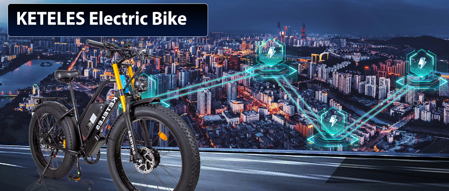 Amazon.com : KETELES Upgraded Electric-Bike 2000W-46Ah-35MPH Dual-Motor Dual-Battery Ebike ...