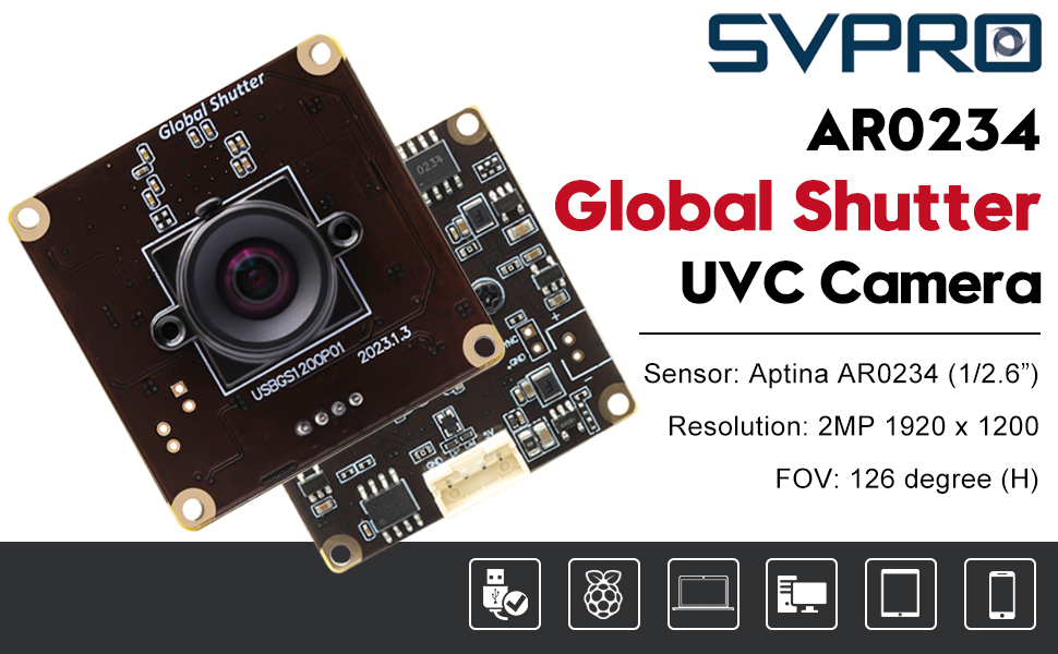 Amazon.com: SVPRO Global Shutter USB Camera Module 90fps High Speed Webcam Board 1920x1200 2MP ...