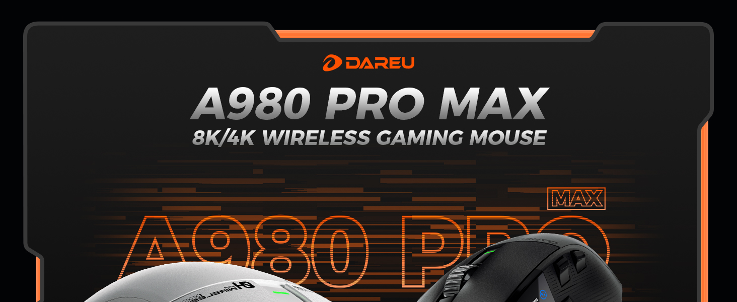 Amazon.com: DAREU A980PROMAX Wireless Gaming Mouse-4K/8K Polling-30K DPI Optical Sensor-0.85 ...