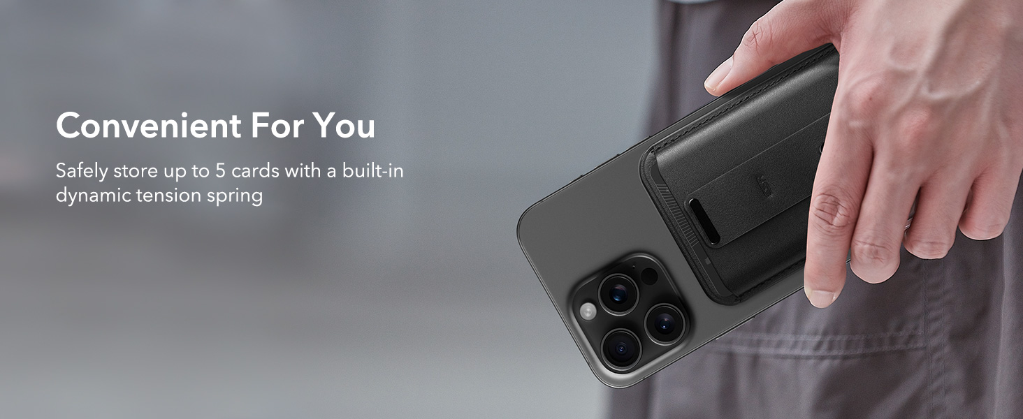 Amazon.com: ESR for MagSafe Wallet, iPhone Wallet with 5-Card Holder, Secure-Grip Finger Loop ...