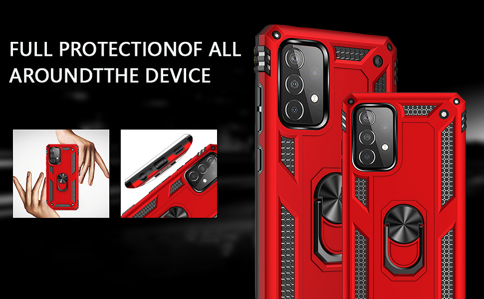 Yiakeng for Samsung A52s Phone Case with Screen Protector, Silicone Shockproof Military Grade ...