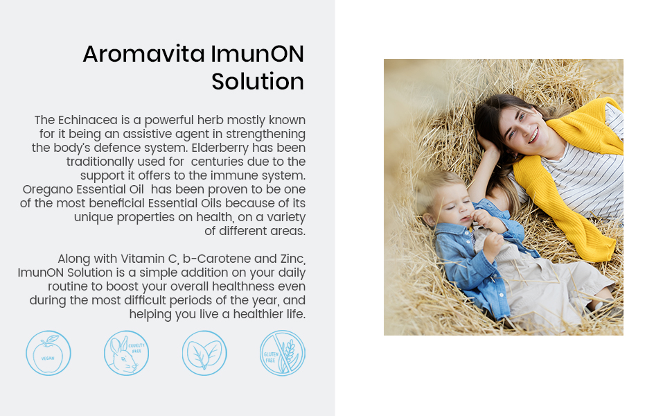 Amazon.com: AROMAVITA ImunOn Solution Syrup - Oregano Oil-Echinacea Extract,Elderberry,Sambucus ...