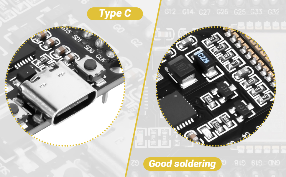 2 Pieces 38pin USB C ESP32 NodeMCU WiFi Bluetooth Module ESP32 WROOM 32 ...