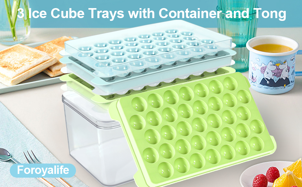 Amazon.com: Ice Cube Tray, 3 Packs Round Ice Cube Trays for Freezer, Easy-Release 1 IN X 111 Pcs ...