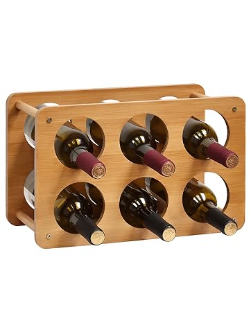 Amazon.com: IWNTWY Wine Rack, 12 Bottles 3-Tier Free Standing Wine Racks, Bamboo Wine Rack ...