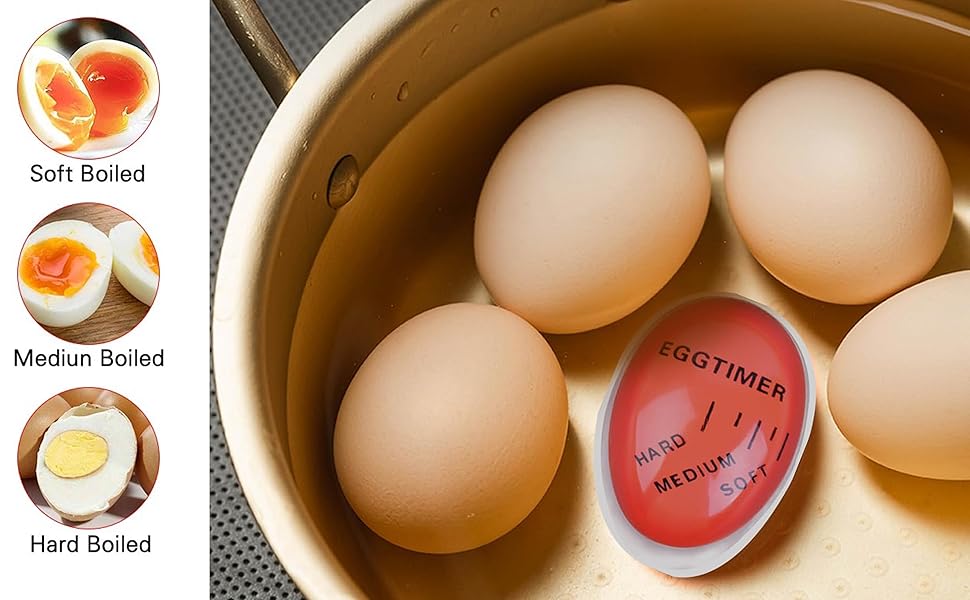 Egg Timer,2 PCS Generic Egg Timers for Boiling Eggs Colour-Changing ...