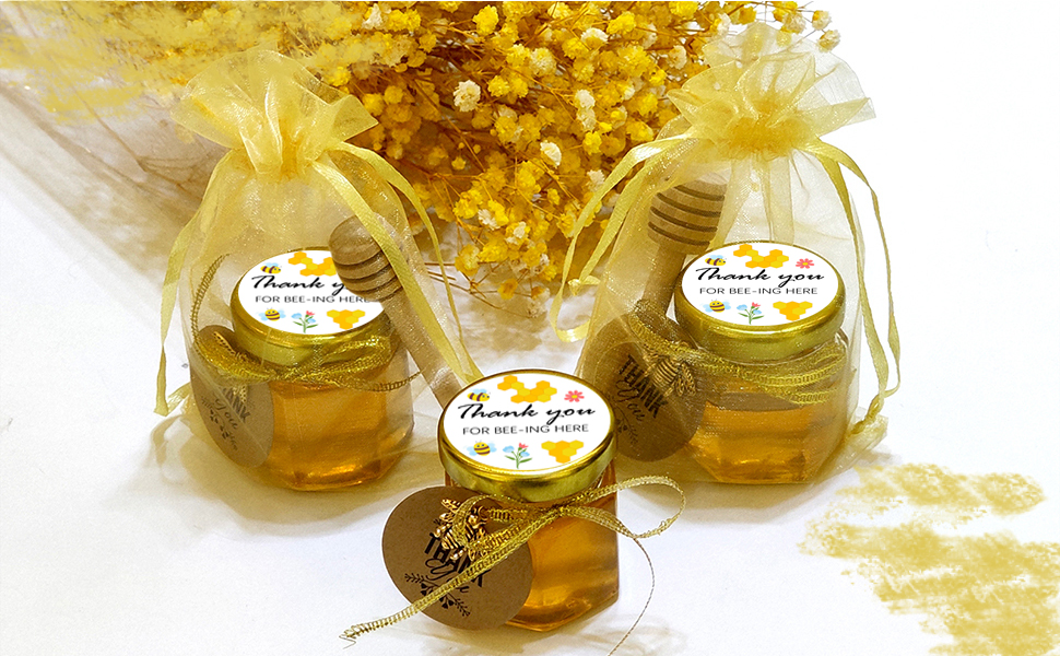 Amazon.com: Small Honey Jar, Mini Honey Jars with Dipper, Glass Honey Pot Baby Shower Favors ...