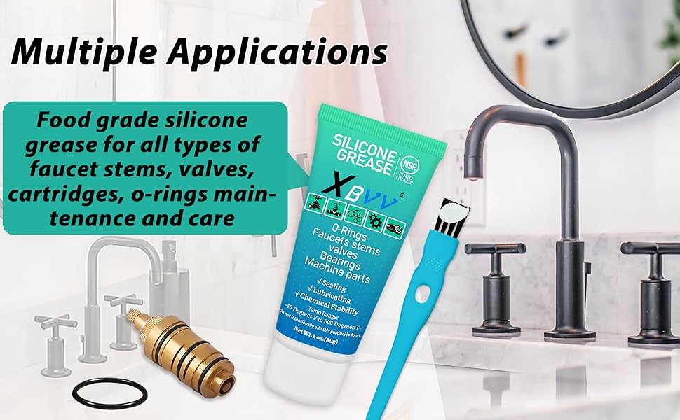 XBVV Silicone Lubricating Grease for Plumber Faucet O Ring Valve Rubber Washers Slicon Lubricant ...