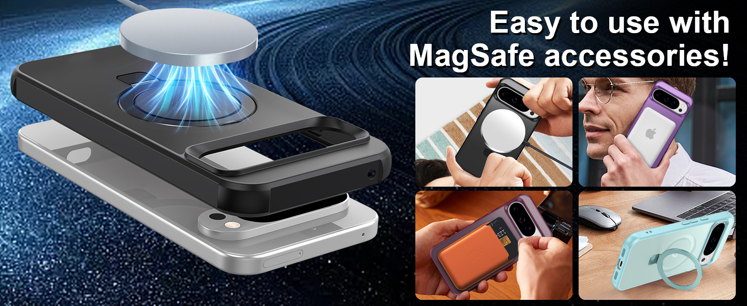 Amazon.com: Casehas for Google Pixel 9 Pro XL Case, [Magnetic Invisible Stand] [Compatible with ...