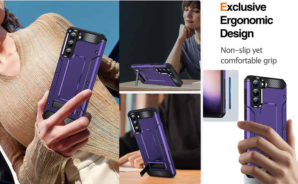 Amazon.com: Samsung Galaxy S21 Plus Case - Military Grade Drop Protection with Metal Kickstand ...