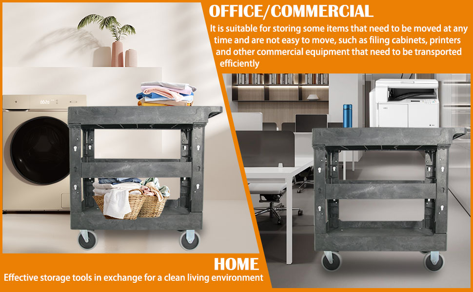 Amazon.com: AQNIEGEP 3 Shelf Utility Cart Heavy Duty Rolling Cart with Brake Wheels Storage ...