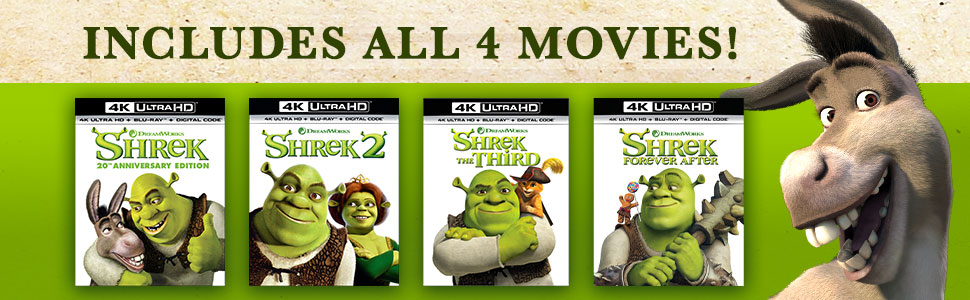 Amazon.com: Shrek 4-Movie Collection - 4K Ultra HD + Digital [4K UHD] : Various: Movies & TV